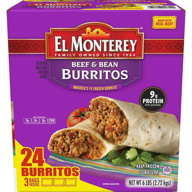 El Monterey Beef and Bean Burritos 4 oz., 24 pk. - Samsclub.com