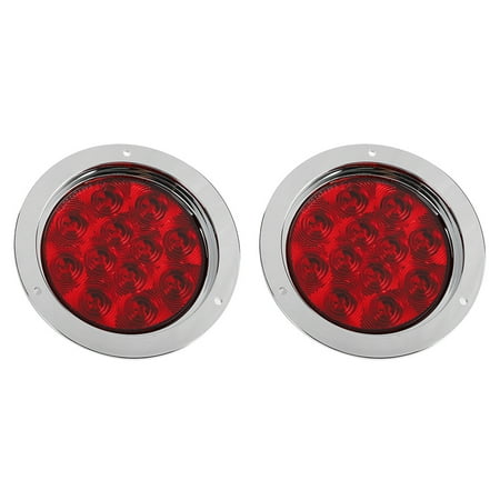 Round Rear Lights Truck Tail Brake Lights 2PCS 4inch 12LED Truck Tail ...