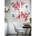 Plum Blossom Sheer Curtains for Living Room Bedroom Red Spring Floral ...