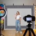 Black Retro Greek Key Backdrop for Photography,Fabric Photo Background ...