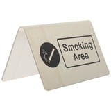 COMPUKAS Stainless Steel Smoking Area Sign Board for Public Use Beige ...