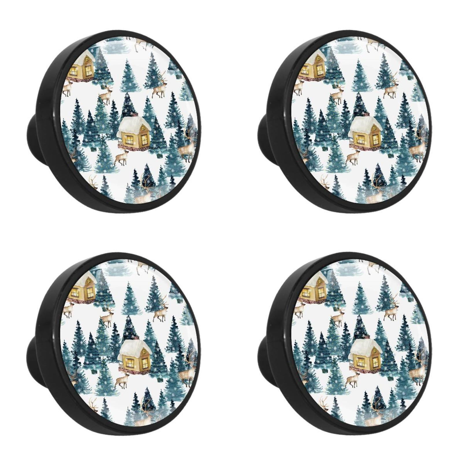 4 Pcs Christmas Knobs for Kitchen Cabinet Cupboard Dresser Bookcase ...