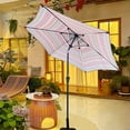 9 FT Outdoor Patio Umbrella with Solar Light,Push Button Tilt and Crank ...