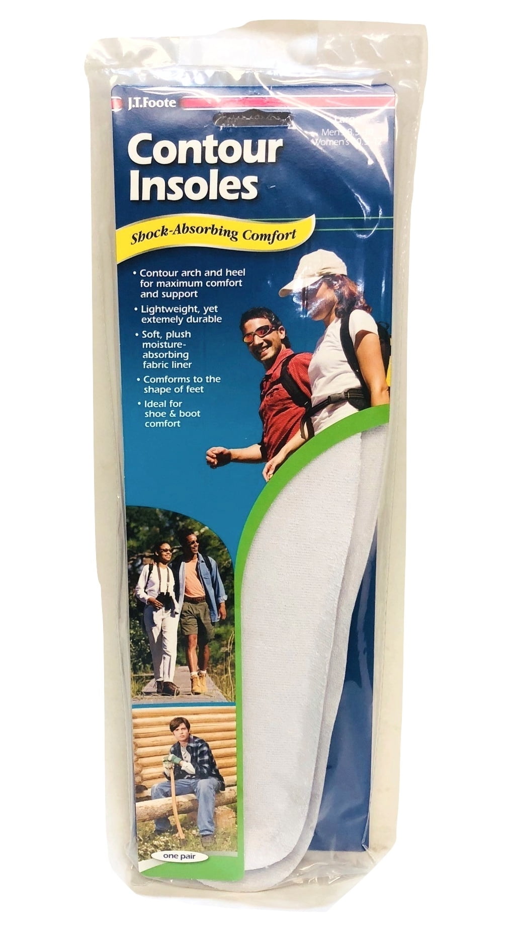 JT Foote Contour Insoles, Large - Walmart.com