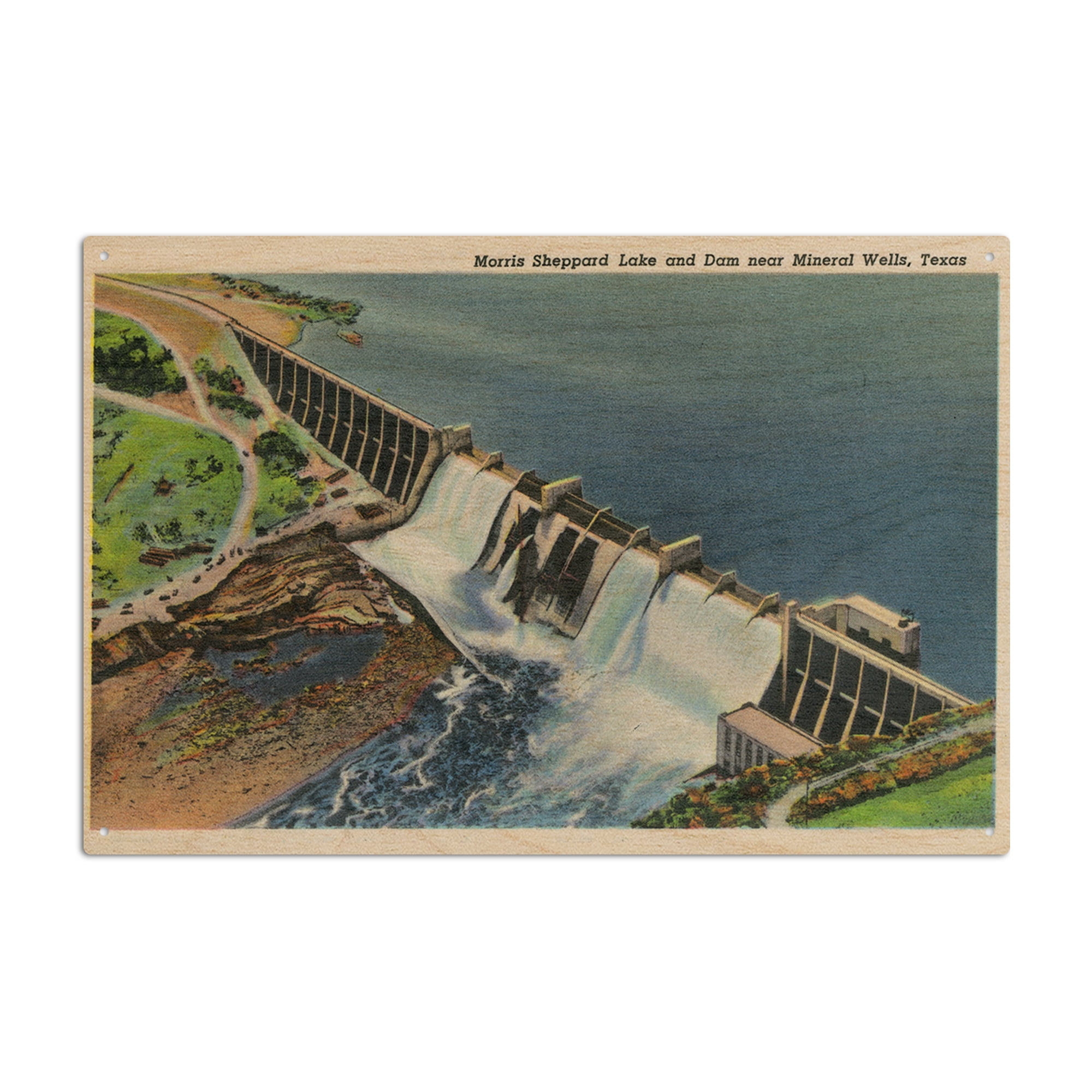 Texas, Aerial View of Morris Sheppard Dam and Possum Kingdom Lake near ...
