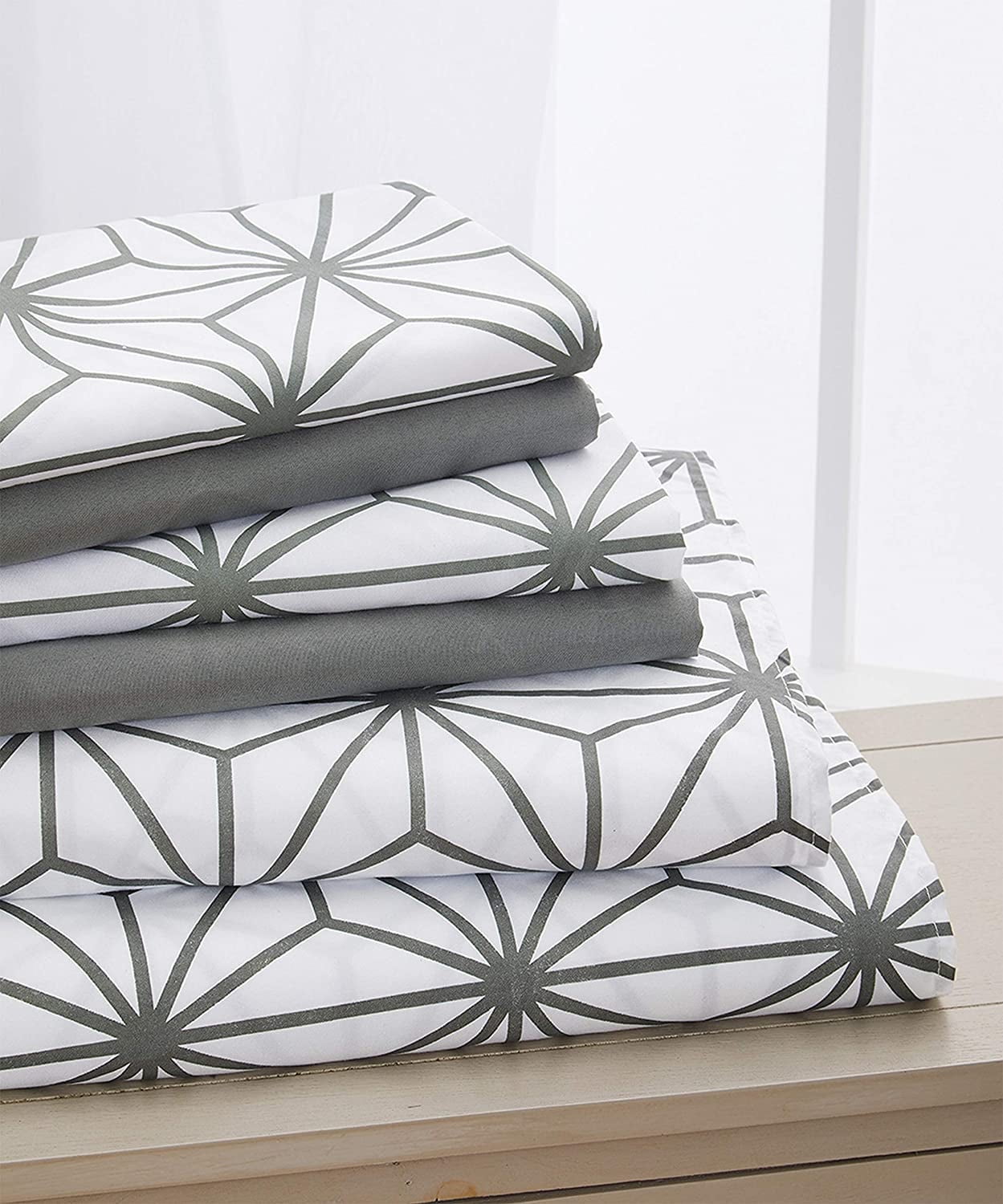 Mocassi Cube Pattern Collection Ensemble de Draps 4 Pcs, Poche Profonde ...