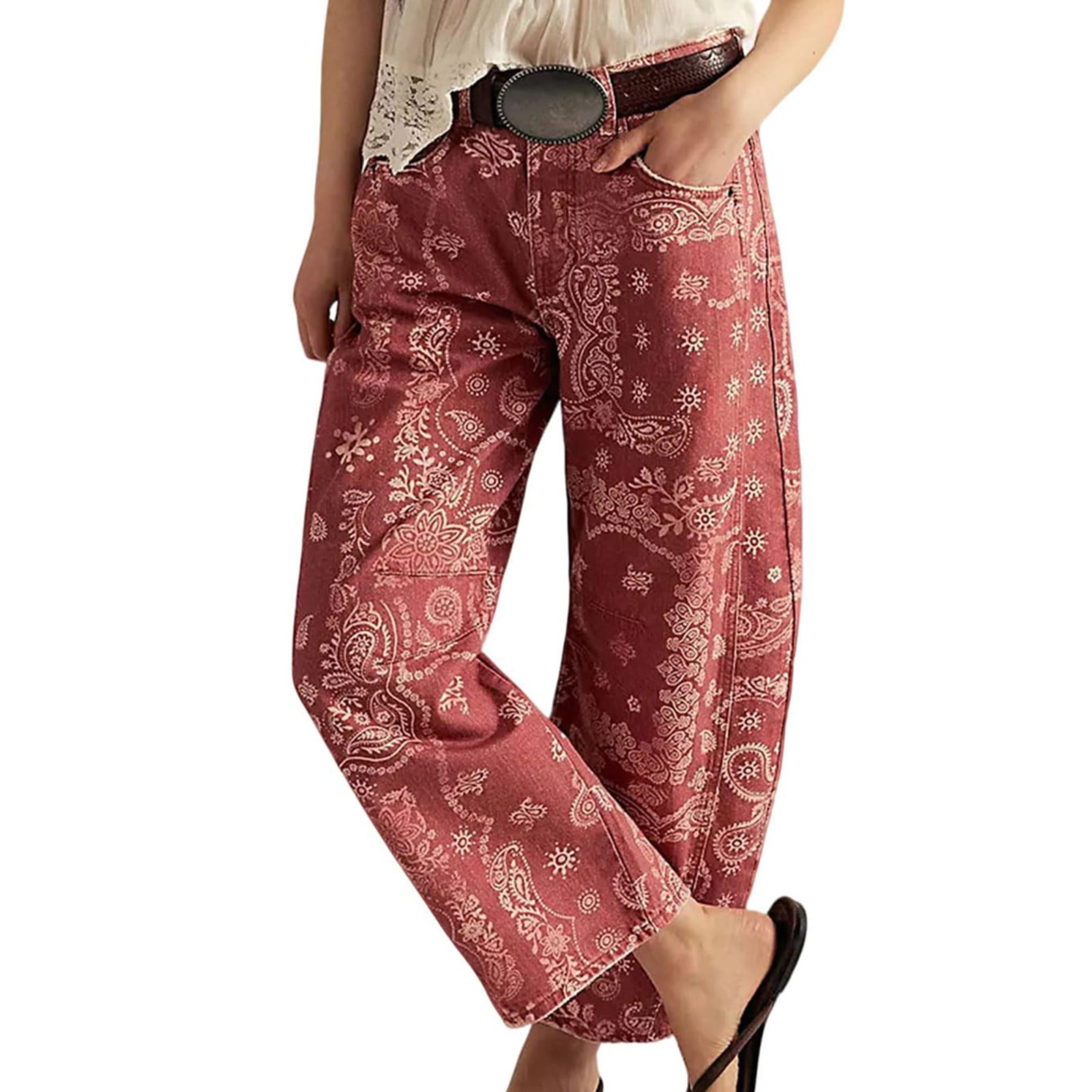 Click here for Breezora Women Baggy Barrel Leg Denim Ankle Pants... prices