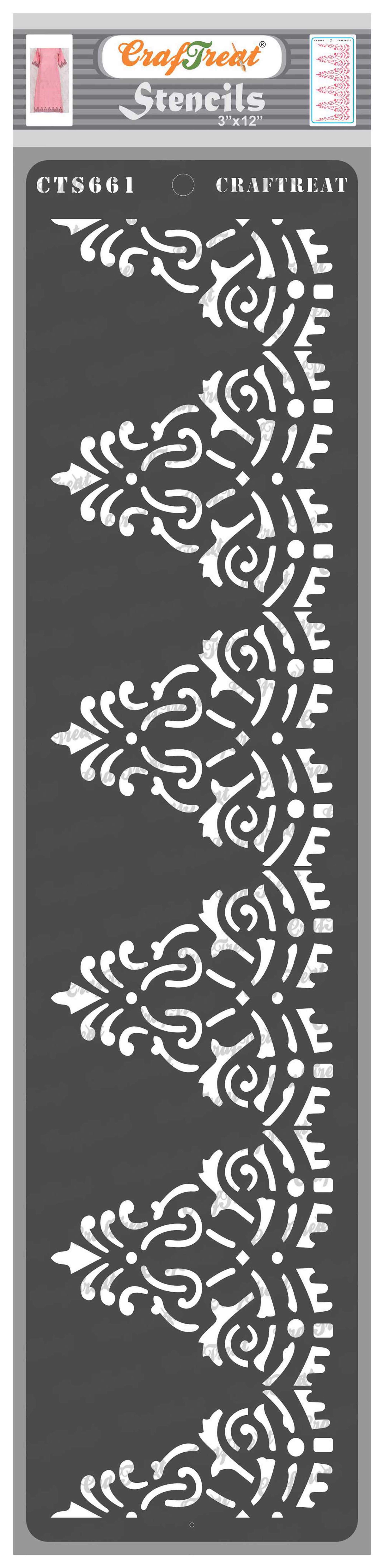 CrafTreat Border 18 Stencil for Painting and Crafting - 3"x12 ...