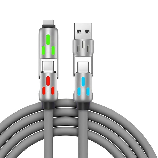 Cable USB-C 4 en 1 de 240 W, cable USB C de 1,2 m, cables de datos de ...