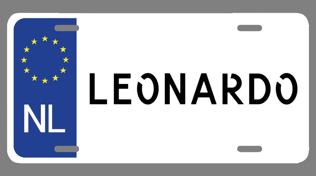 Leonardo Name Euro Style License Plate Tag Vanity Novelty Metal | UV ...