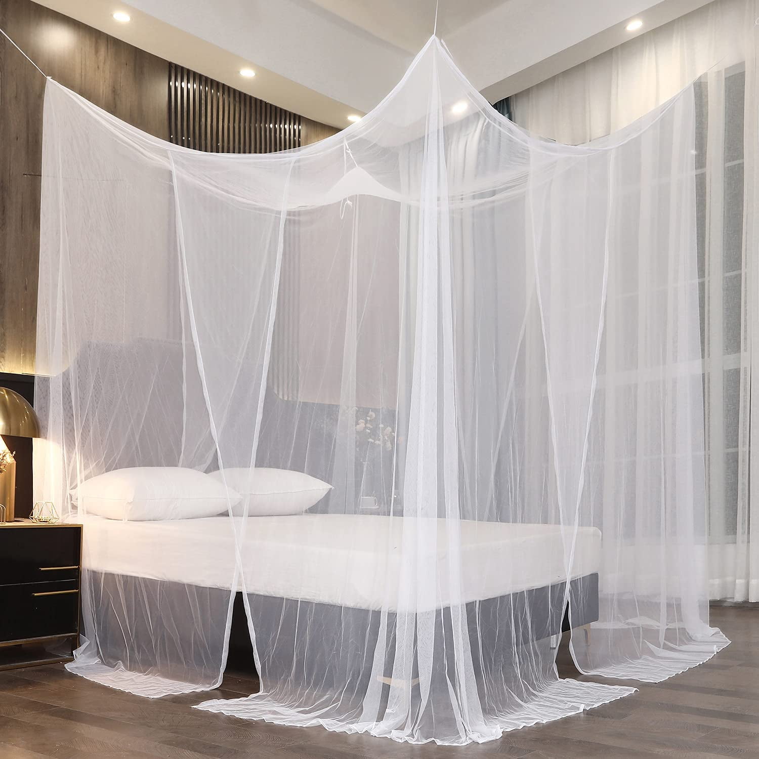 Mosquito NET for Bed Canopy, Four Corner Post Curtains Bed Canopy ...