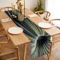 Abstract Cotton Linen Table Runner Lemon Yellow White Linear Warp ...