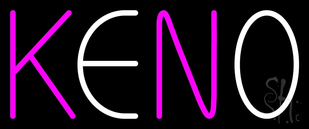 Keno 2 LED Neon Sign 10 x 24 - inches, Black Square Cut Acrylic Backing ...