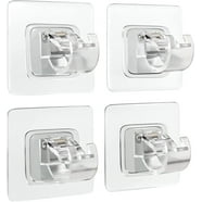 Command Matte Black Curtain Rod Hooks, 2 Hooks, 4 Adhesive Strips ...