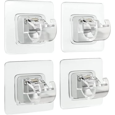 8Pcs Nail Free Adjustable Curtain Rod Clip Brackets Self Adhesive ...