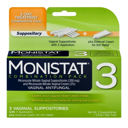 Monistat Vaginal Suppositories with Applicators, 0.32 OZ - Walmart.com