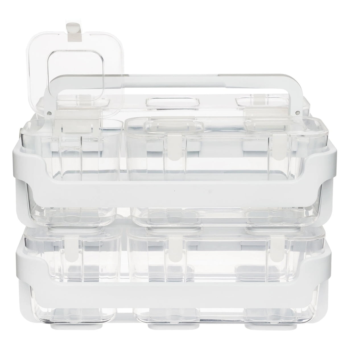 Deflecto Stackable Storage Caddy Organizer, 3 Containers, White/Clear ...