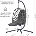 Outdoor Egg Swing Chair with Stand and Footrest, Comfy Patio Hammock ...