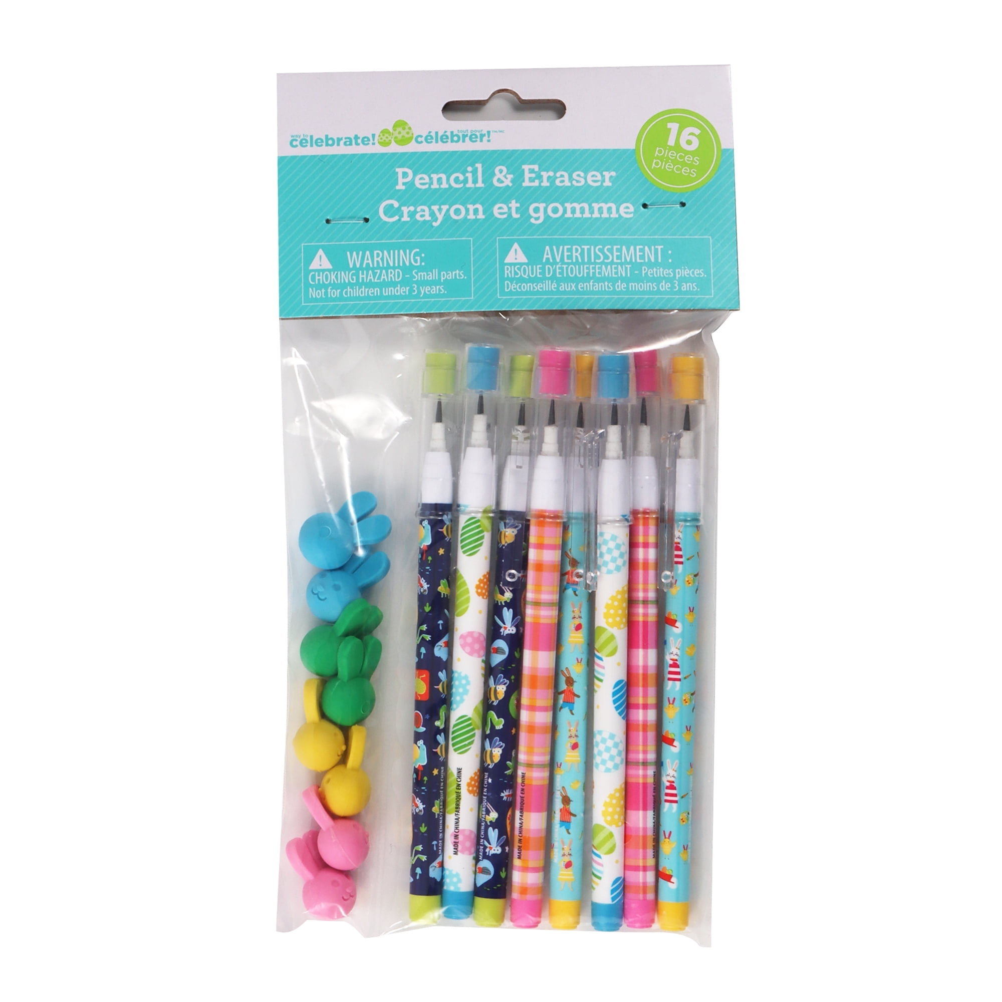 Way to Celebrate! 8 Pap Pencils and 8 Erasers, Novelty - Walmart.ca