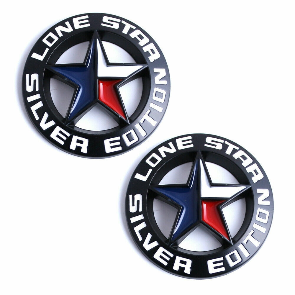 -TWO- *BLACK* LONE STAR SILVER EDITION Texas Emblems Universal Stick ...