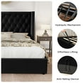 VanAcc King Size Lift Up Storage Bed, Upholstered Platform Bed Frame ...