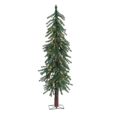 Pre-Lit Clear Lights Rustic Alpine Trees Set of 3 - Walmart.com