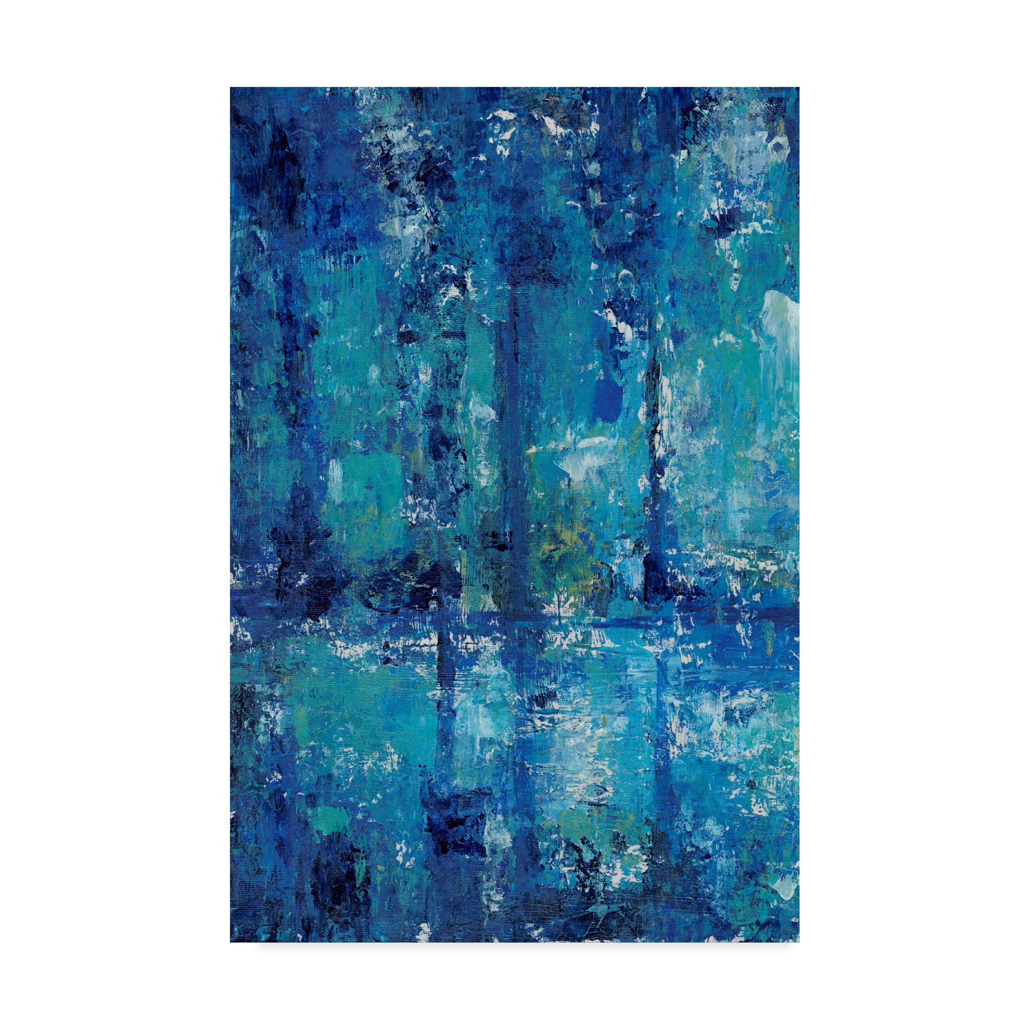 Drawing & Illustration Contemporary Painting Tryptic blue Rose Abstract ...