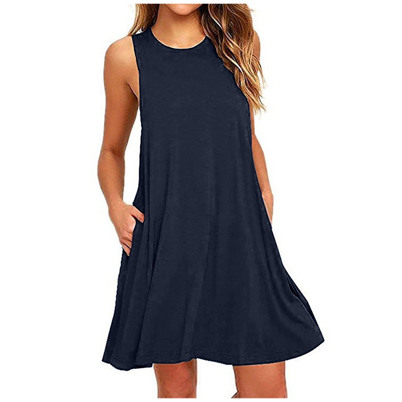Click here for Cehvom Summer Dresses For Women Beach Solid Color... prices