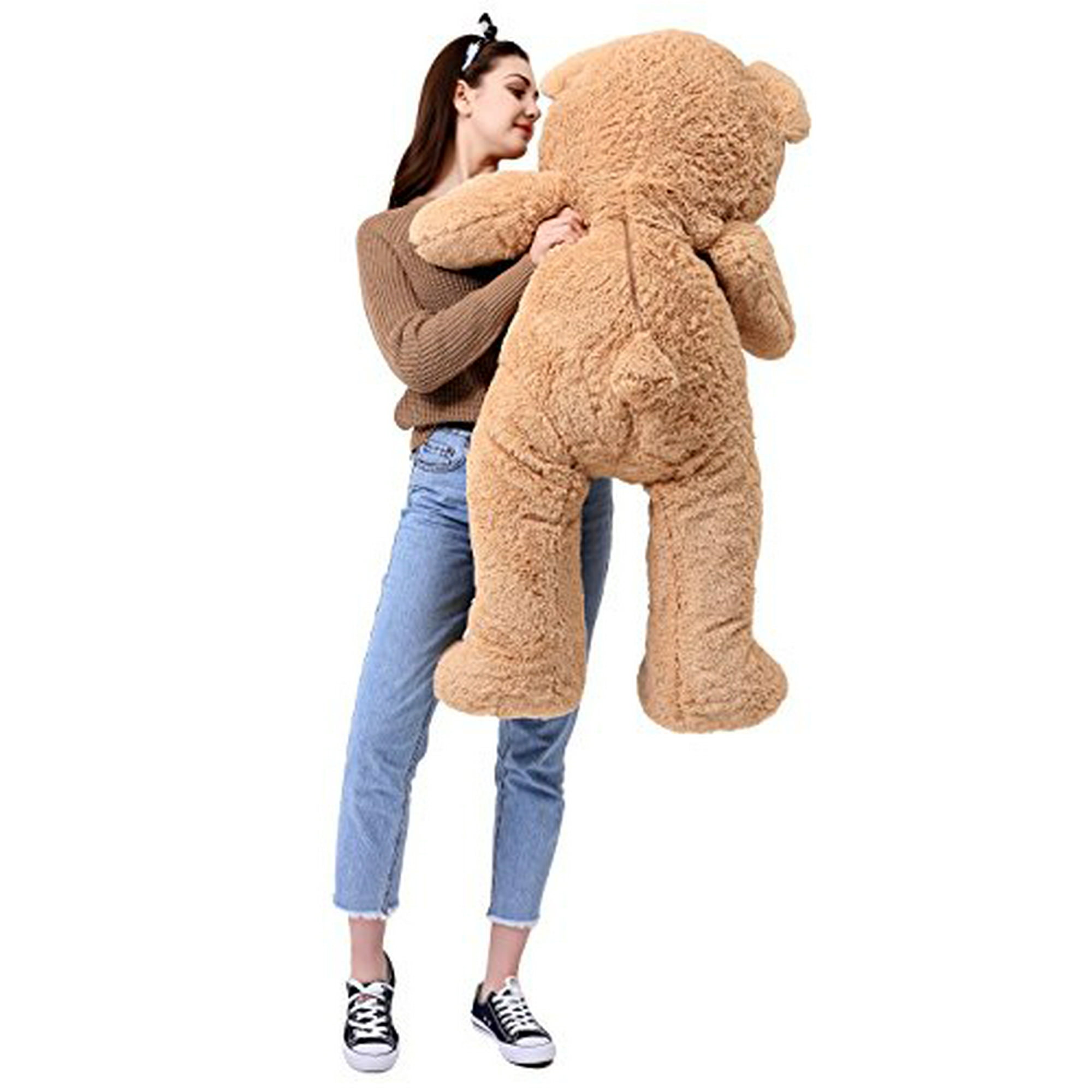 MorisMos Giant Teddy Bear with Big Footprints Plush Stuffed Animals Light Brown 39 inches Walmart