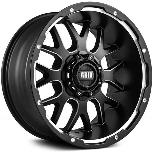 Grid OffRoad Custom Wheel for 20" x 9" Rim Matte Black with Milled ...