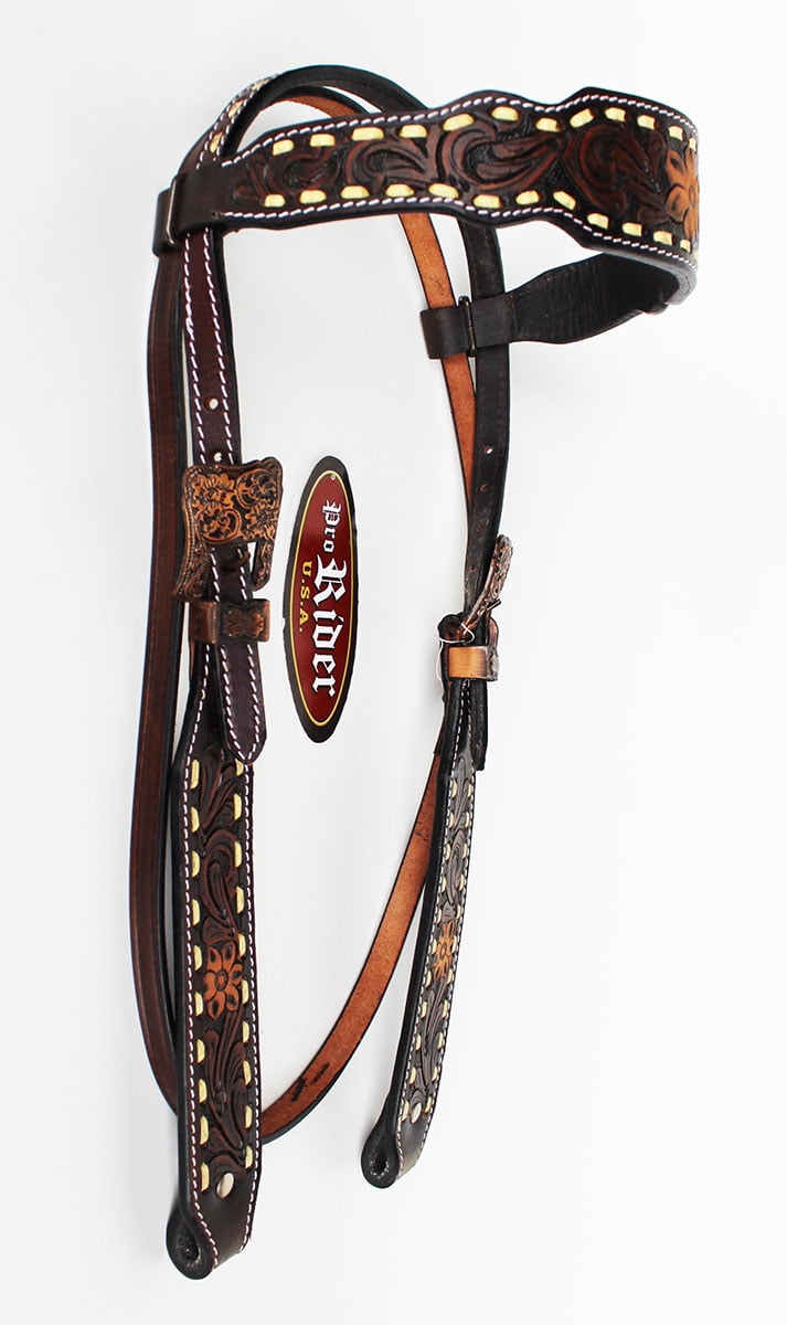 Horse Show Saddle Tack Rodeo Bridle Western Leather Headstall Brown ...