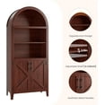 5-Tier Kitchen Pantry Cabinet with Doors,Arched Open Display Shelf ...