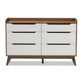 Free Shipping! Bartel Modern White and Walnut Wood 6-Drawer Storage ...