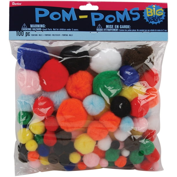 Assorted Acrylic Craft Pom Poms: Everyday Color - Walmart.com - Walmart.com
