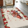 Area Rug for Living Room, Red Roses Valentine's Day Non-Slip Indoor ...