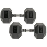 BalanceFrom 45 lbs Pair Weight Set Dumbbell, Rubber Encased Hex, Black ...