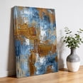 Abstract Art Canvas Wall Art for Living Room, Brown Blue Graffiti Paint ...