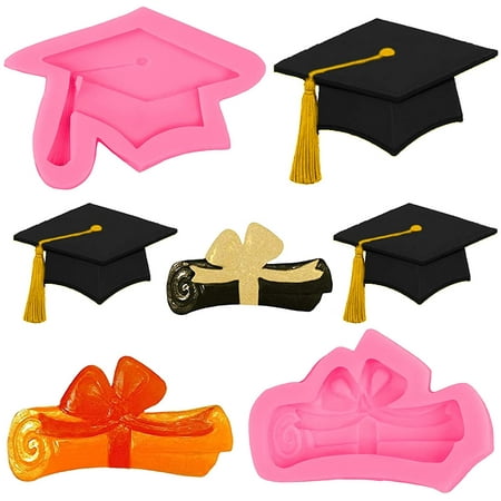 Graduation Mold Silicone Graduation Cap & Graduation Diploma Mould ...
