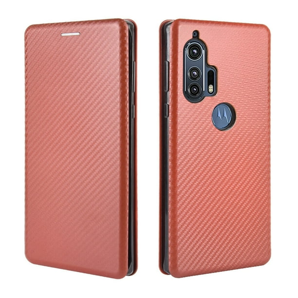 Case for Motorola Edge Plus Magnetic Carbon Fiber Leather Folio Flip ...