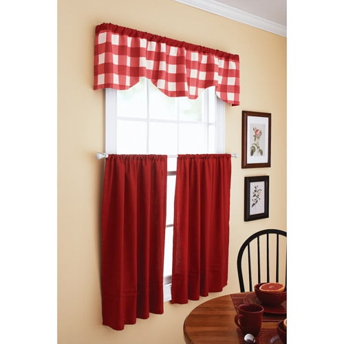 Better Homes & Gardens Checks and Solids Window Set - Walmart.com