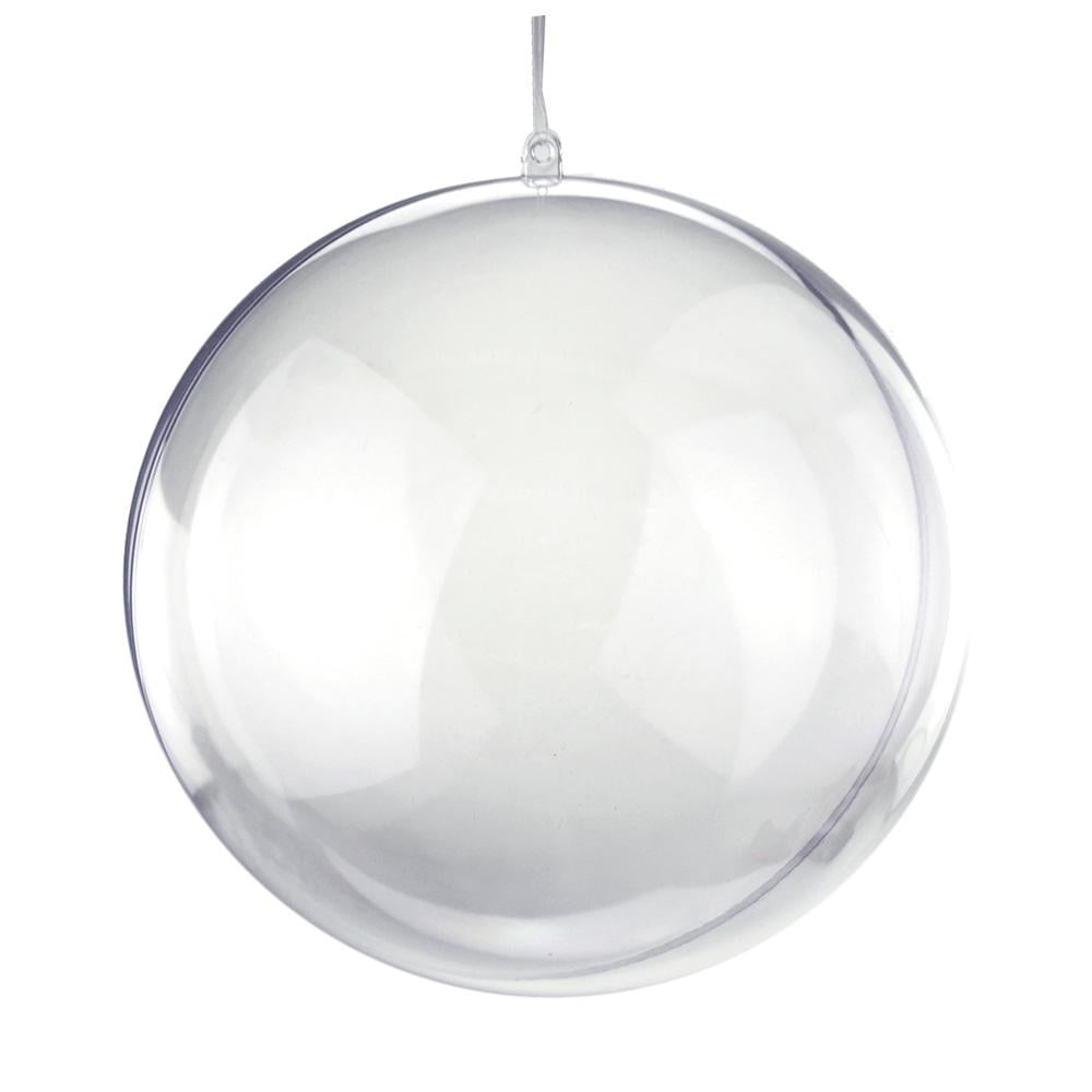 Plastic Christmas Transparent Set: Fillable Round Clear Ball Ornaments ...