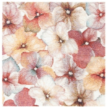 SAFAVIEH Madison Nita Vintage Floral Area Rug, Ivory/Orange, 3' x 5 ...