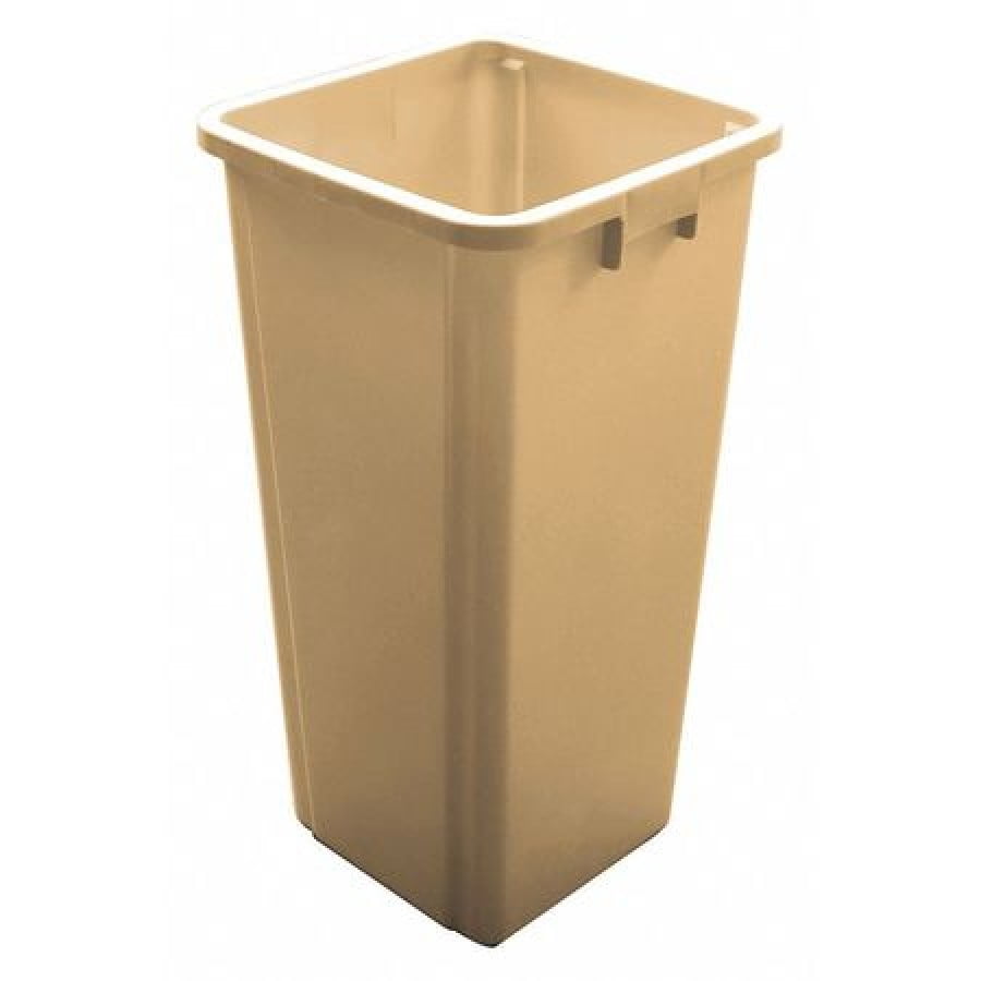 TOUGH GUY 5WYZ1 25 gal. Plastic Square Trash Can , Beige - Walmart.com ...