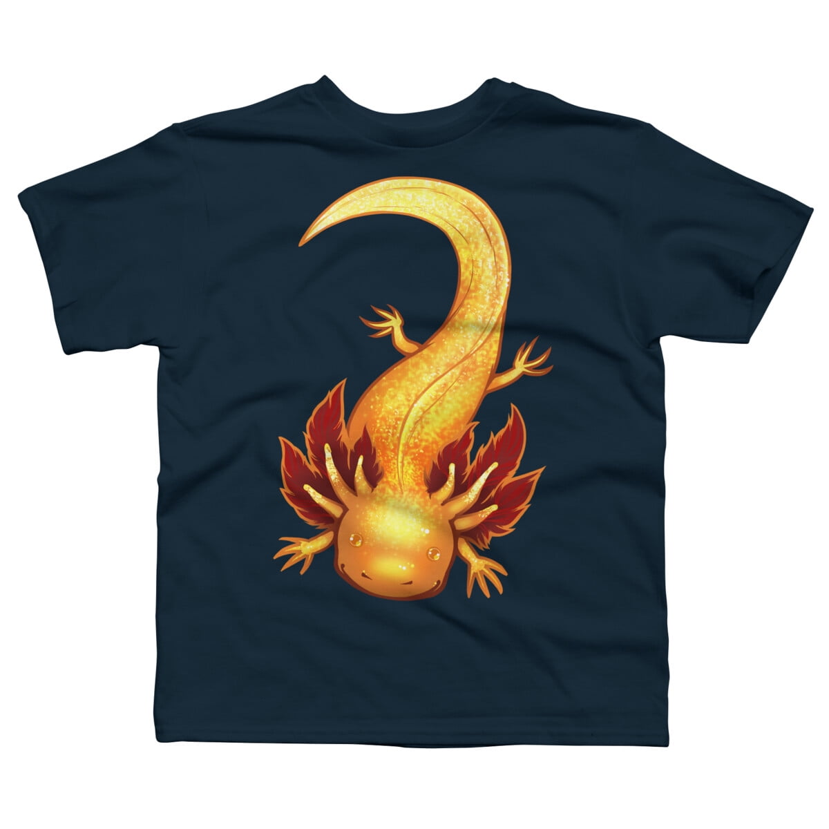 Golden Albino Axolotl Boys Navy Blue Graphic Tee - Design By Humans XS ...