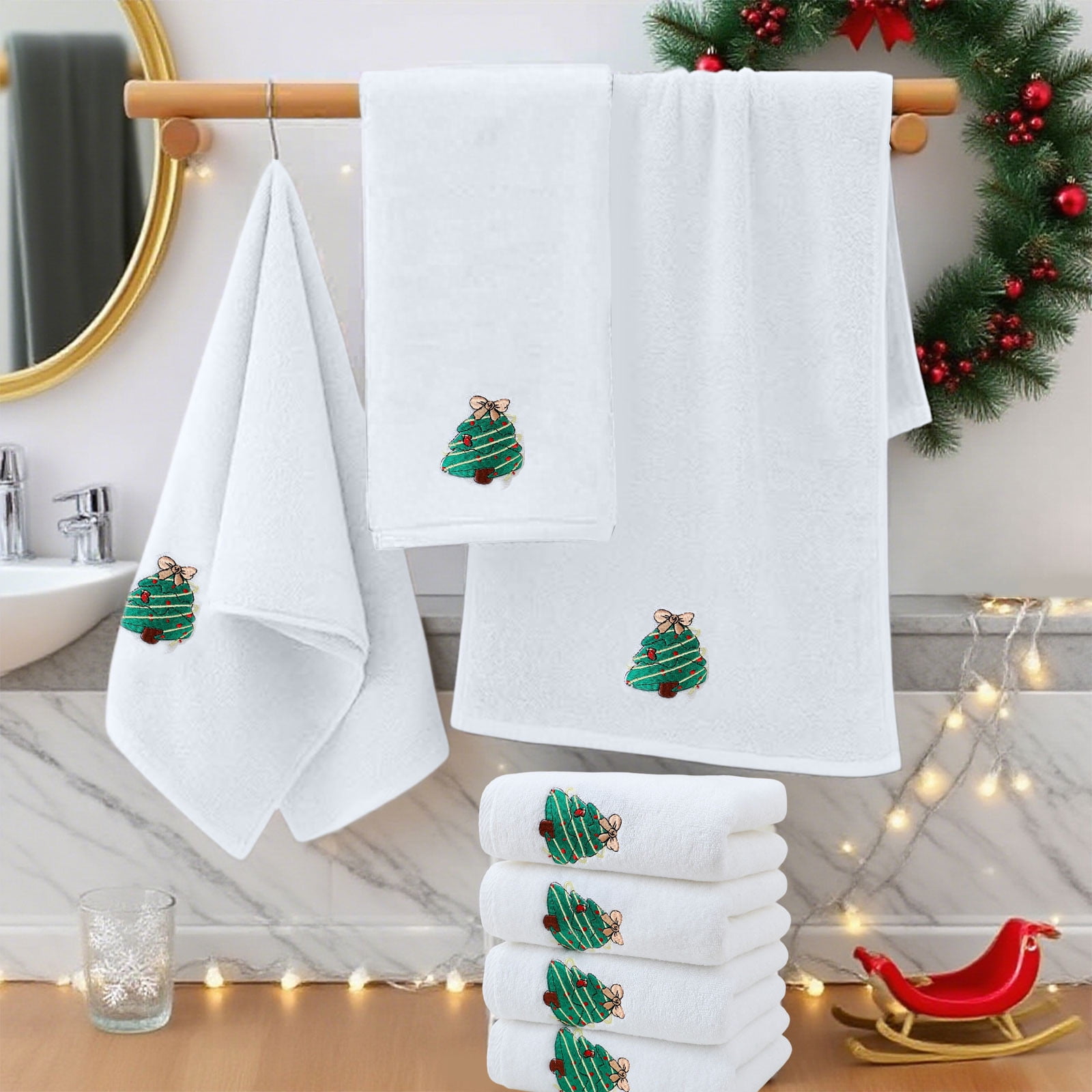 Click here for Aooww Sets Of 4 Christmas Hand Towels For Bathroom... prices