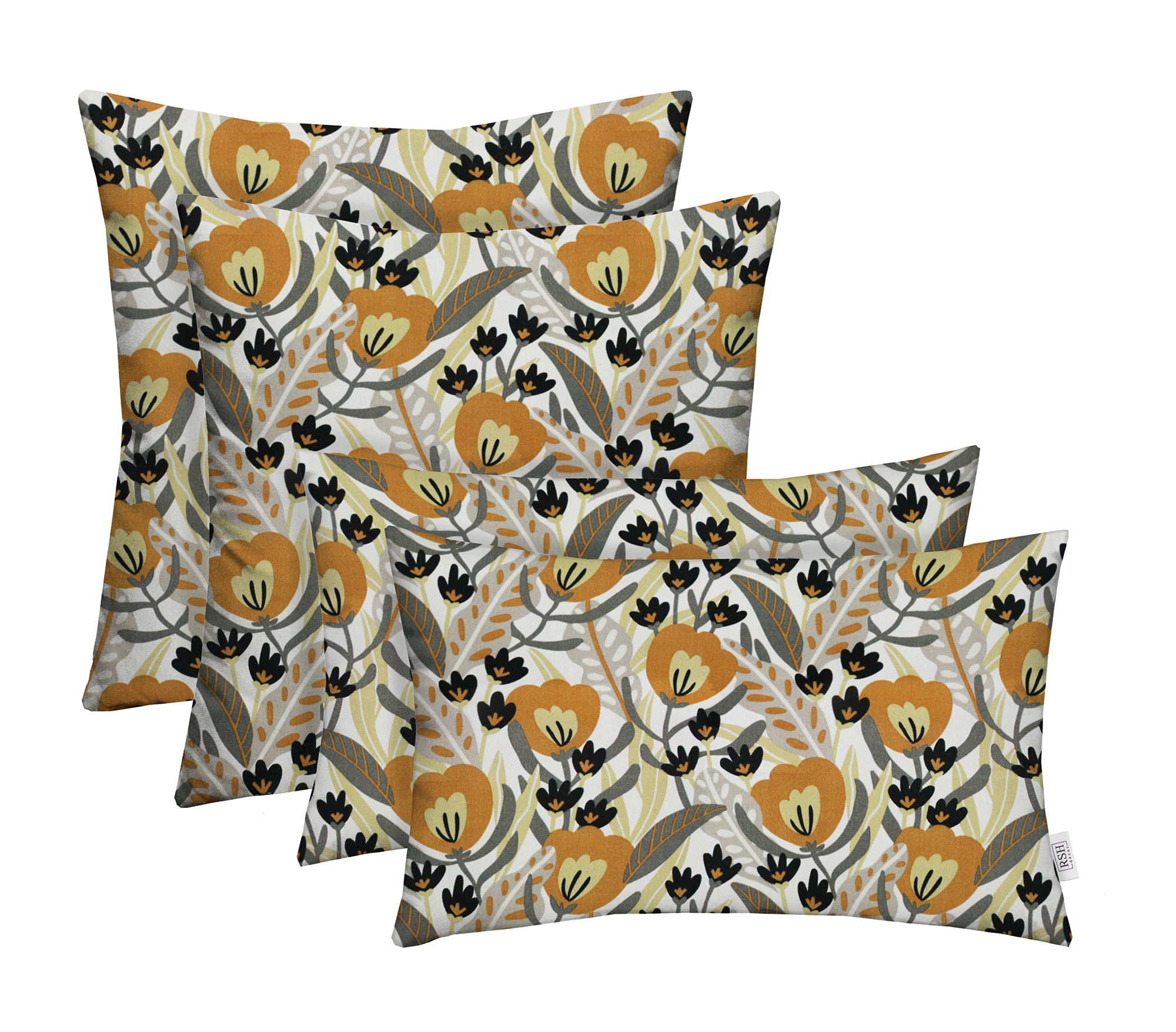 RSH Décor Indoor Outdoor Set of 4 Pillows Square and Lumbar Pillows, 17 ...