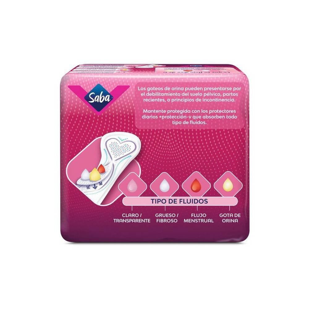 Protectores diarios Saba protección-v largo 40 pzas | Walmart en línea