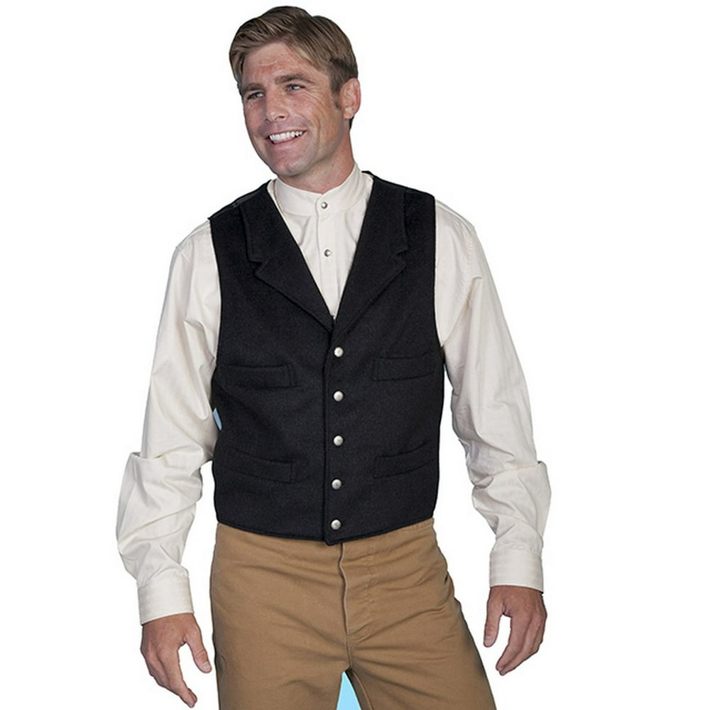 Scully Leather - Scully Western Vest Mens Wool blend Notched Lapel ...