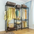 Ktaxon 6-Tier Wire Garment Rack, Heavy Duty, 4 Hanging Rods & 2 Baskets ...