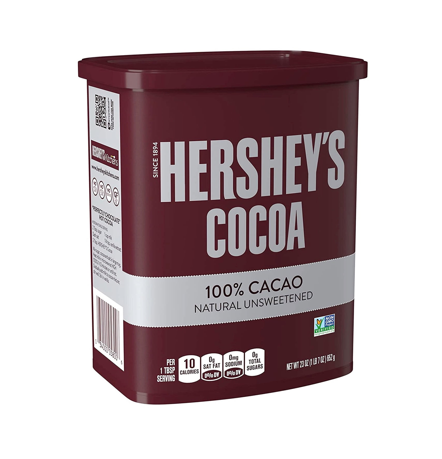 HERSHEY'S Natural Unsweetened Cocoa, Gluten Free, Can (23 oz.) 1PK - Walmart.com